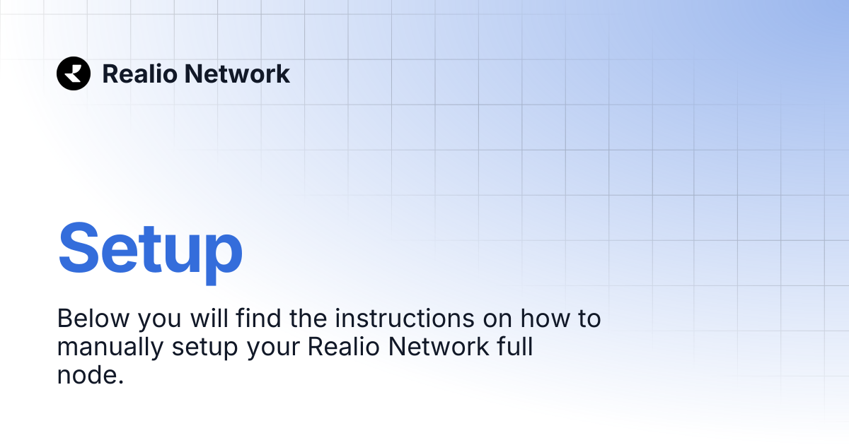 Setup | Realio Network